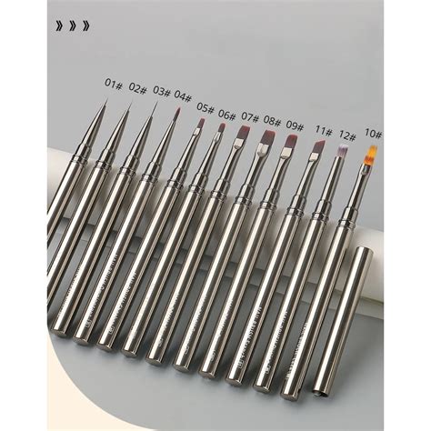 Металлическая кисть для дизайна ногтей для длинных деталей Нежная окраска Aliexpress