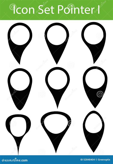 Icon Set Pointer Stock Vector Illustration Of Location 52848404