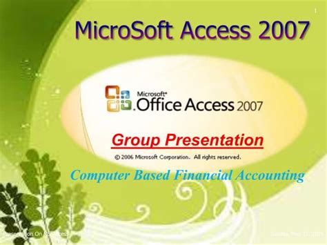 Creating A Table In Ms Access Pptx