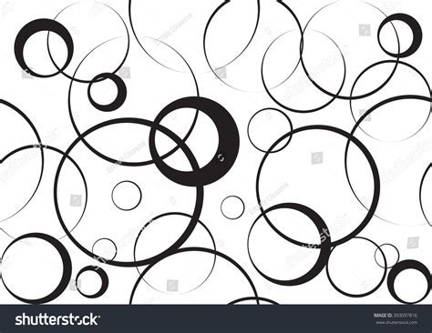 Vector Seamless Monochrome Design Circular Pattern Stock Vector Royalty Free