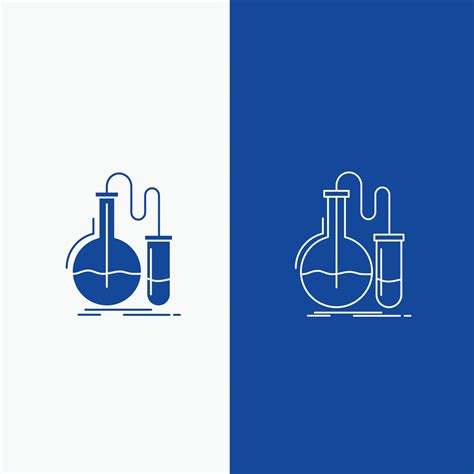 Analysis Chemistry Flask Research Test Line And Glyph Web Button In Blue Color Vertical