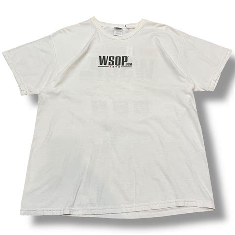 【l】【00年代】 オンラインカジノサイト 企業ロゴ プリントtシャツ 半袖tシャツ 白tシャツ 古着屋 Teen Spirit