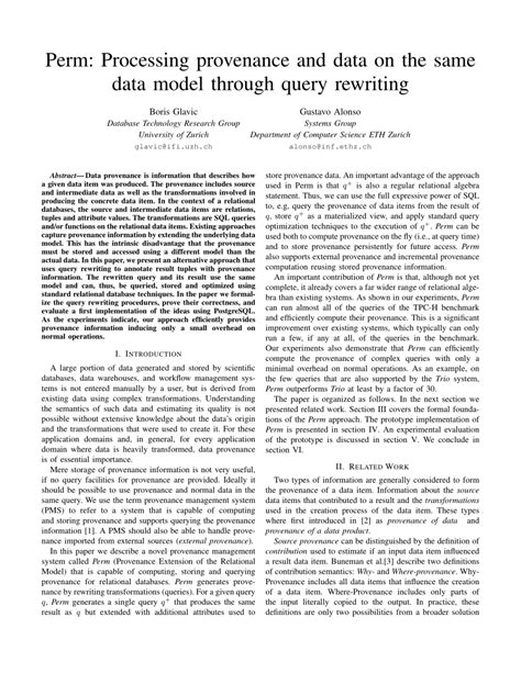 Pdf Perm Processing Provenance And Data On The Same Data Model