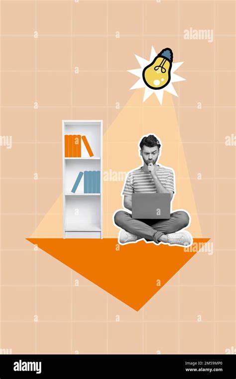 Collage 3d Image Of Pinup Pop Retro Sketch Of Smart Clever Guy Working Apple Samsung Device