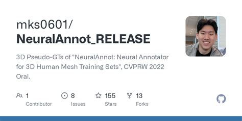 Github Mks0601neuralannotrelease 3d Pseudo Gts Of Neuralannot Neural Annotator For 3d