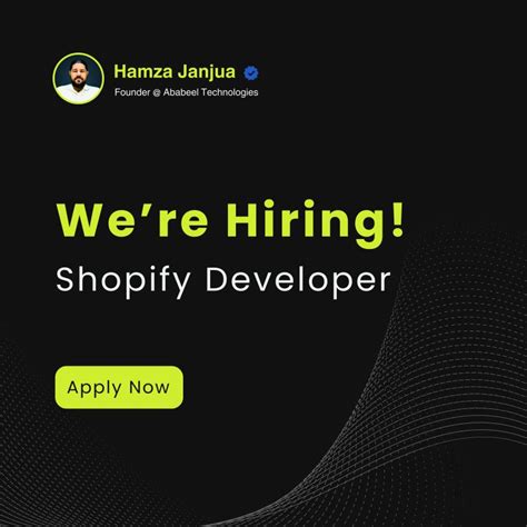 Hamza Janjua On Linkedin Shopify Ecommerce Hiring Job Remotejob Apply 19 Comments