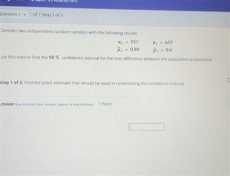 Solved Consider Two Independent Random Samples With The