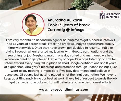 her second innings on linkedin hersecondinnings return success