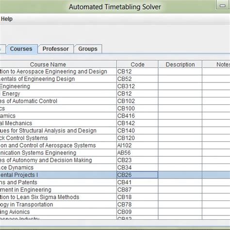 The Form Used In The Data Entry For The Information About The Courses Download Scientific Diagram
