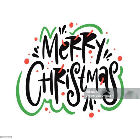 Ilustración De Feliz Navidad Dibujado A Mano Letras Vectoriales Aislado