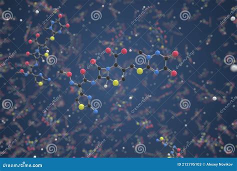 Molecule Of Ceftriaxone Molecular Model Science Related 3d Rendering