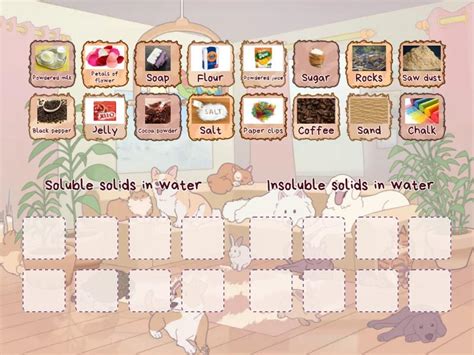 Soluble And Insoluble Solids In Water Group Sort Soluble And Insoluble Solids In Water Group Sort