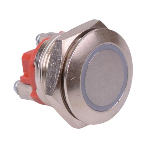 Momentary 19mm Red Led Illuminated Vandal Push Button Switch