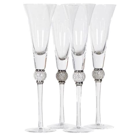 Silver Diamante Champagne Flute Treasure House 20 Crystal Ball