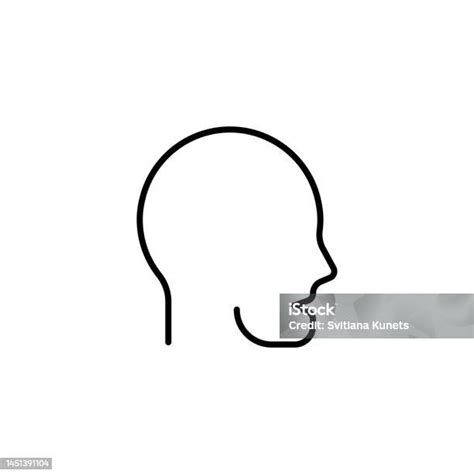 남자 헤드 라인 아이콘입니다 남자 머리 프로필 얼굴 아바타 남자 남자 성격 그림 통신 익명 로그인 사람 개념입니다 흰색 배경에 벡터 검은 선 아이콘 그림자에 대한 스톡 벡터