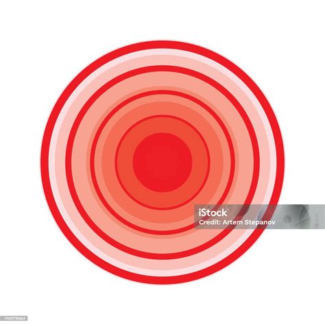 통증 아이콘 고통스러운 반점 표시 통증 기호 진통제 대상 통증 포인팅 표시 빨간색 원 질병 위치 건강관리와 의술에 대한 스톡 벡터 아트 및 기타 이미지 Istock