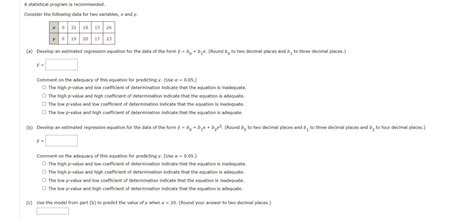 solved a statistical program is recommended consider the