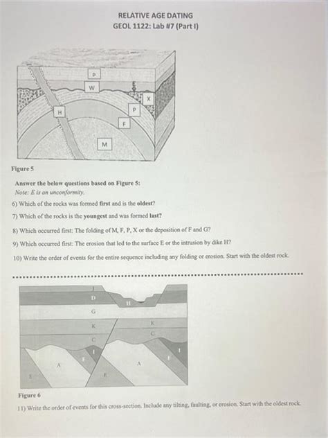 solved relative age dating geol 1122 lab 7 part i