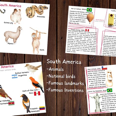 Continents Unit Printable Continents Landmarks Continents Birds
