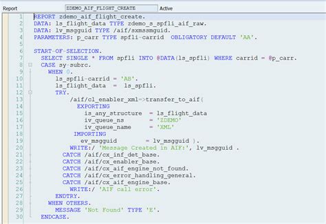aif message store sapcodes