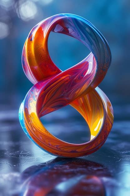 Um Loop Infinito Estilizado Em 3d Com Cada Segmento Decorado Com Cores