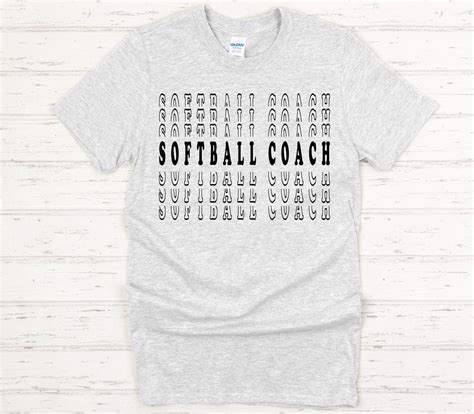 Softball Coach Stacked Retro Png Digital Etsy