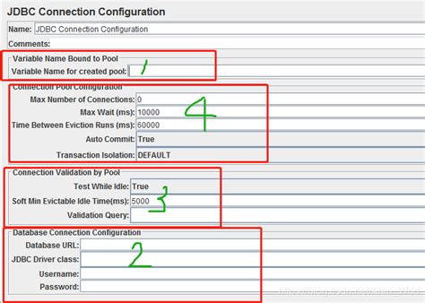 Jmeter中jdbc链接配置 Jdbc Connection Configuration”连接配置 Connection