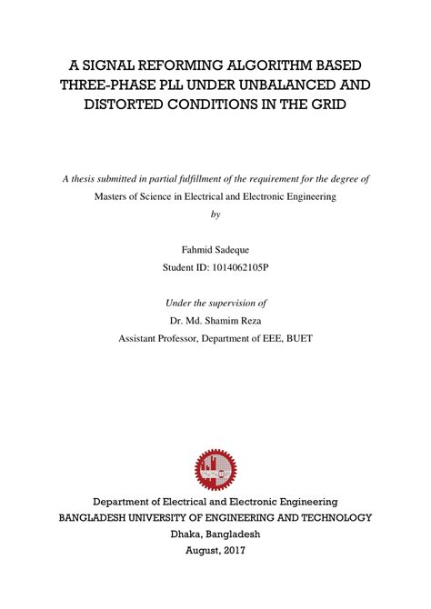 pdf signal reforming algorithm based three phase pll under unbalanced and distorted conditions