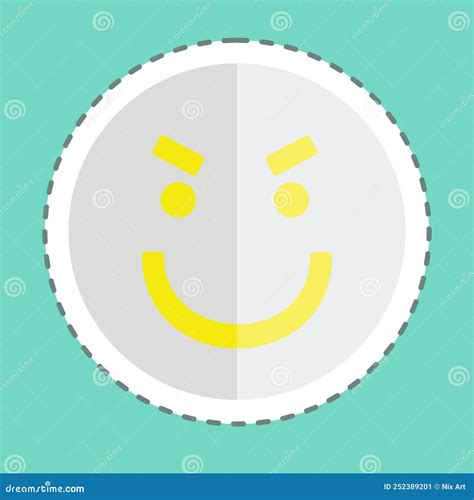 Sticker Line Cut Emoticon Surprised Suitable For Emoticon Symbol Simple Design Editable