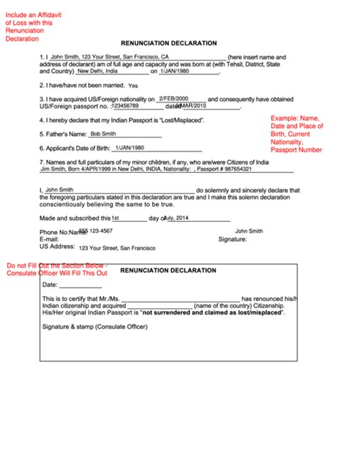 Top 12 Renunciation Form Templates Free To Download In Pdf Format