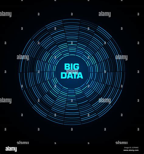 Visualisation Des Big Data Diagramme Circulaire Futuriste Bleu Avec