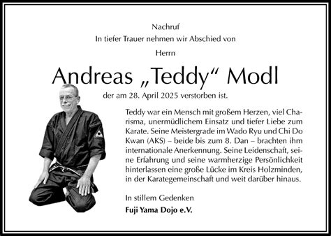 Traueranzeigen Von Andreas Modl Trauer Anzeigen De