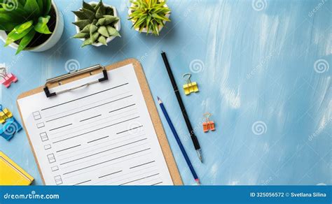 Consumer Research Questionnaire On A Clipboard With Office Supplies