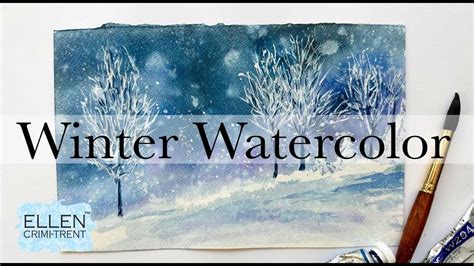 EASY Winter Watercolor Tutorial Holiday Cards Easy YouTube