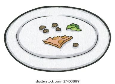 Empty Plate Of Food Cartoon Empty Plate After Eating On Table