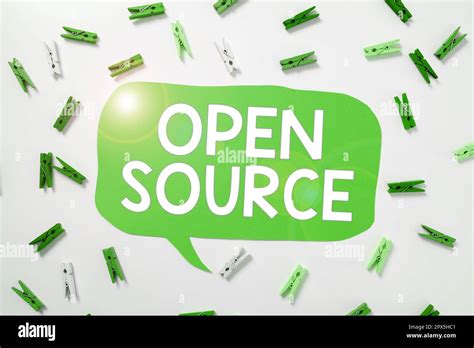 Hand Writing Sign Open Source Word For Denoting Software Which