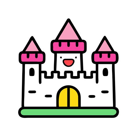 Playful Castle Illustration Fantasy Setting Digital Art Colorful Design
