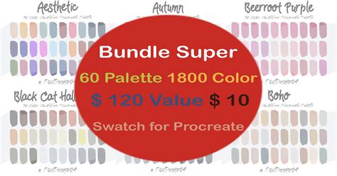 Procreate Color Palette Bundle Bundle · Creative Fabrica