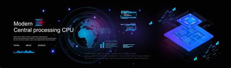 Premium Vector Technological Digital Cyber Banner With New Generation Processor Processor For