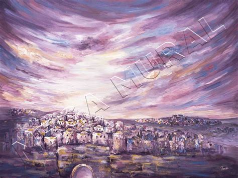 Yerushalayim Glow Painting Vinyl Sukkah Poster Mega Mural