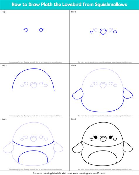 How To Draw Plath The Lovebird From Squishmallows Squishmallows Step
