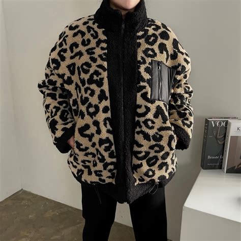 인기재입고 도톰한 레오파드 누빔 덤블 양털 집업 5온스 오버핏 호피 플리스점퍼 데일리 캐주얼룩 에이블리