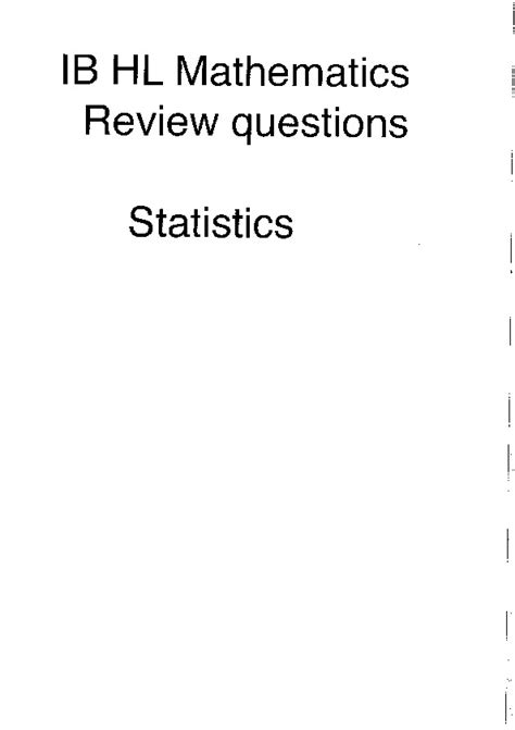 Ib Math Hl Statistics Questions Pdfcoffeecom