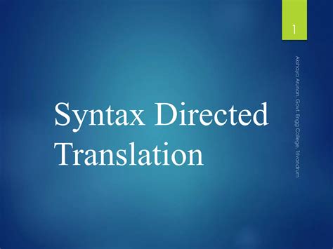 Syntax Directed Translation PDF