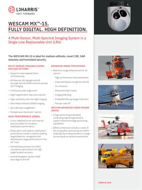 Wescam Mx 15 0503aa Sell Pdf Infrared Inertial Navigation System