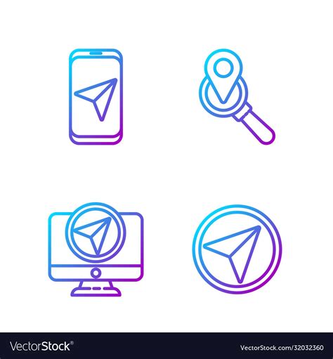 Set Line Infographic City Map Navigation Vector Image