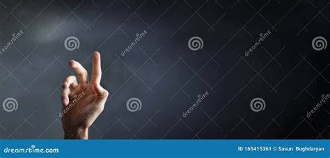 Finger Touches Virtual Screen Press Stock Image Image Of Navigation