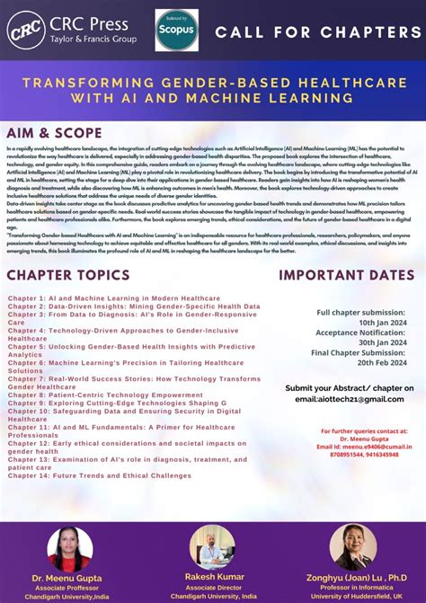 Call For Papers Transforming Gender Based Healthcare Dr Meenu Gupta Posted On The Topic