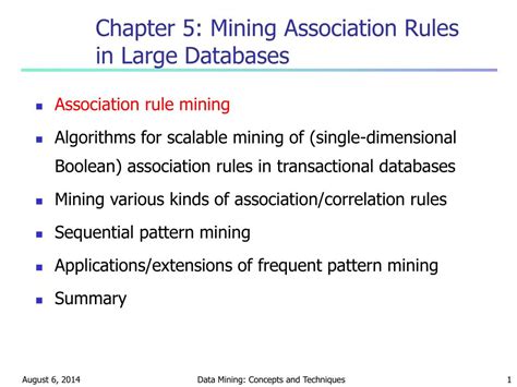 Ppt Chapter 5 Mining Association Rules In Large Databases Powerpoint