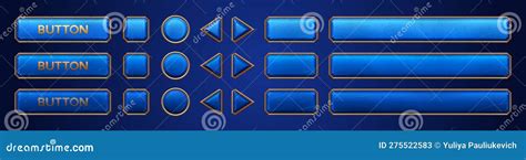 Blue Ui Vector Button Animation For Game Interface Stock Illustration Illustration Of
